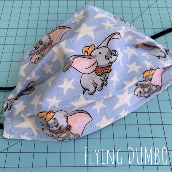 Disney | Accessories | Face Mask Disney Dumbo Custom Made Pleated ...